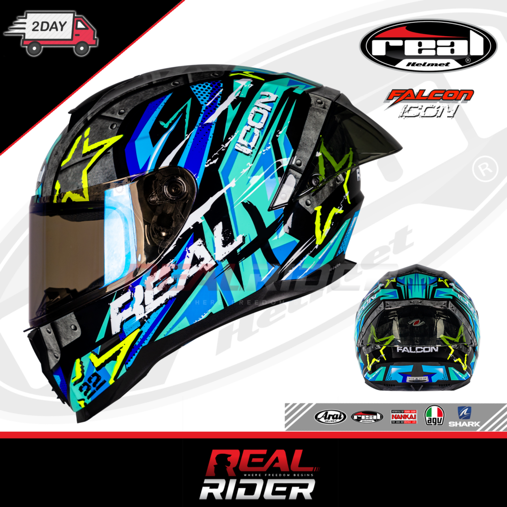 REAL FALCON ICON ดำ-น้ำเงิน - REALRIDER