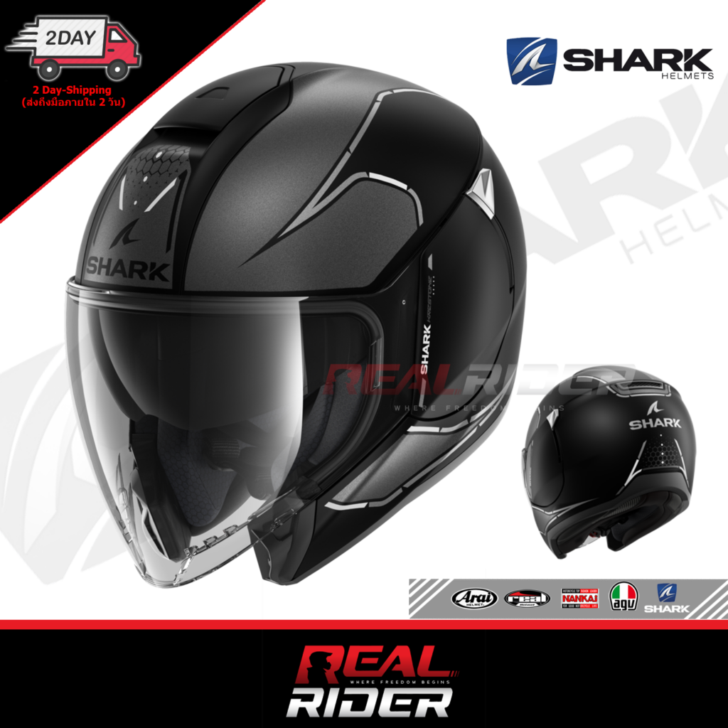 SHARK CITY CRUISER KRESTONE/ดำ-เทา - REALRIDER