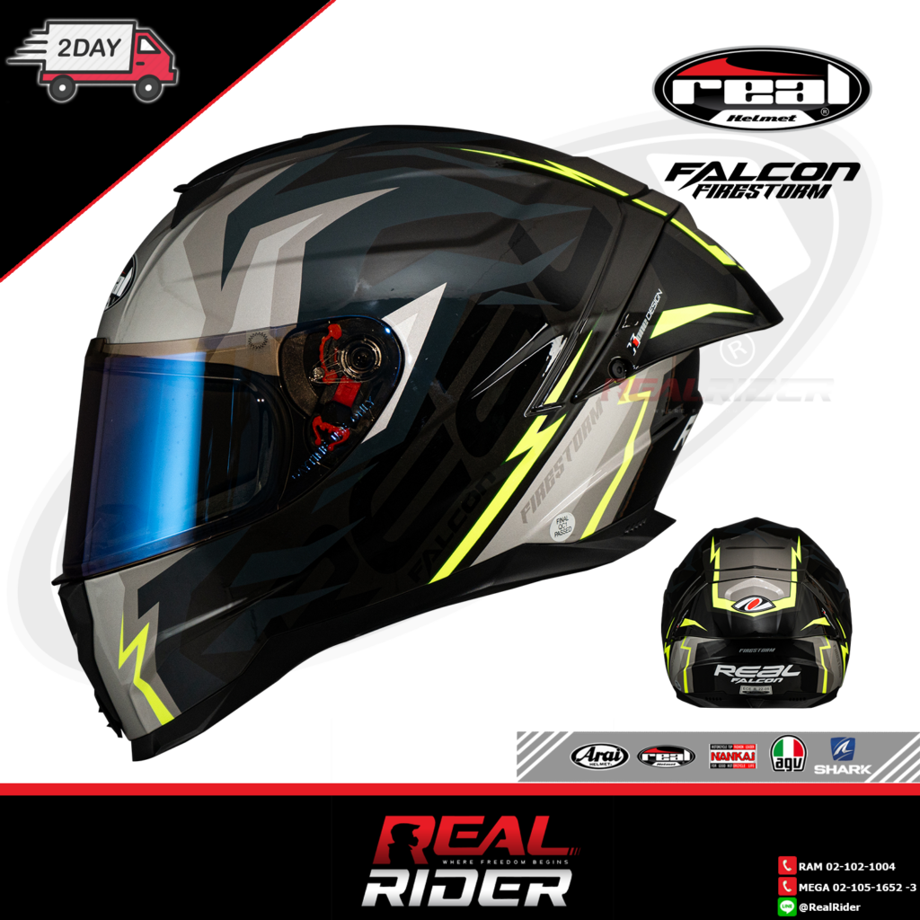 REAL FALCON FIRE STORM ดำ-เทา - REALRIDER