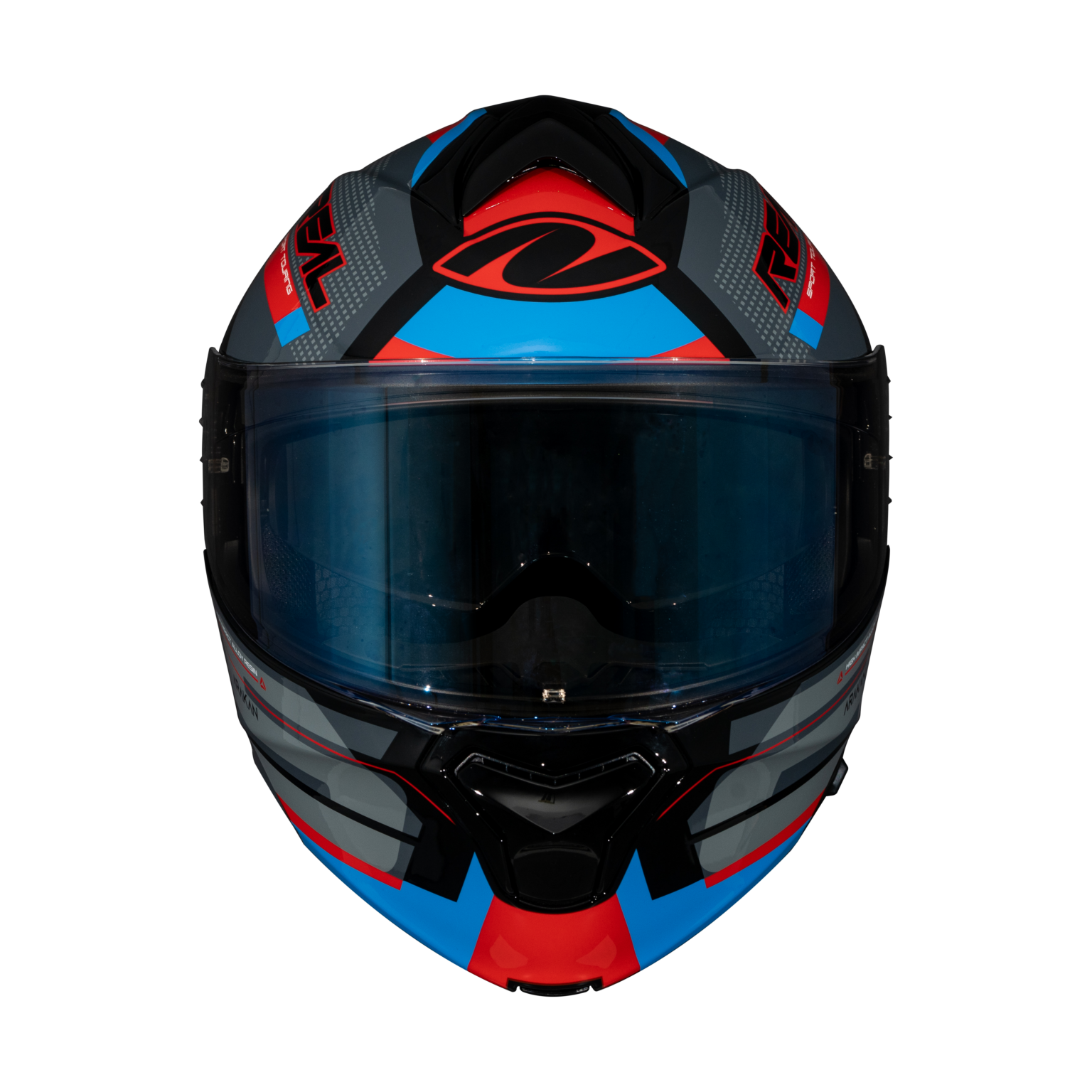 REAL ATLAS สีดำแดง/น้ำเงิน หมวกยกคาง - REALRIDER