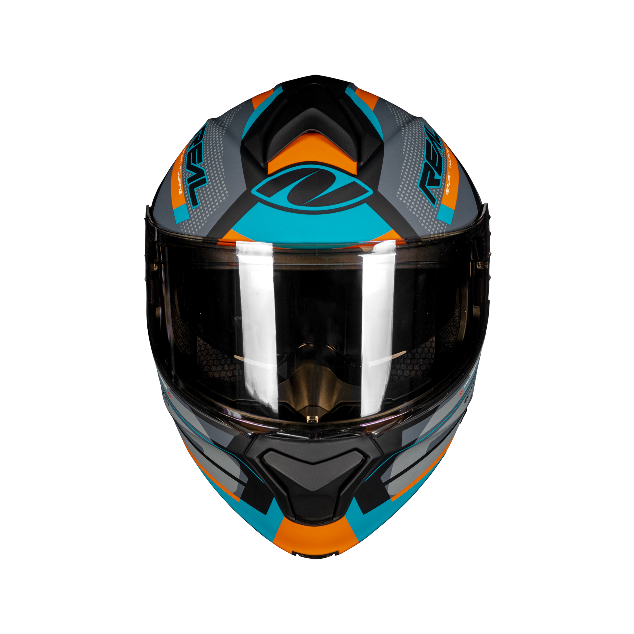 REAL ATLAS สีดำ/ส้ม(ด้าน) หมวกยกคาง - REALRIDER
