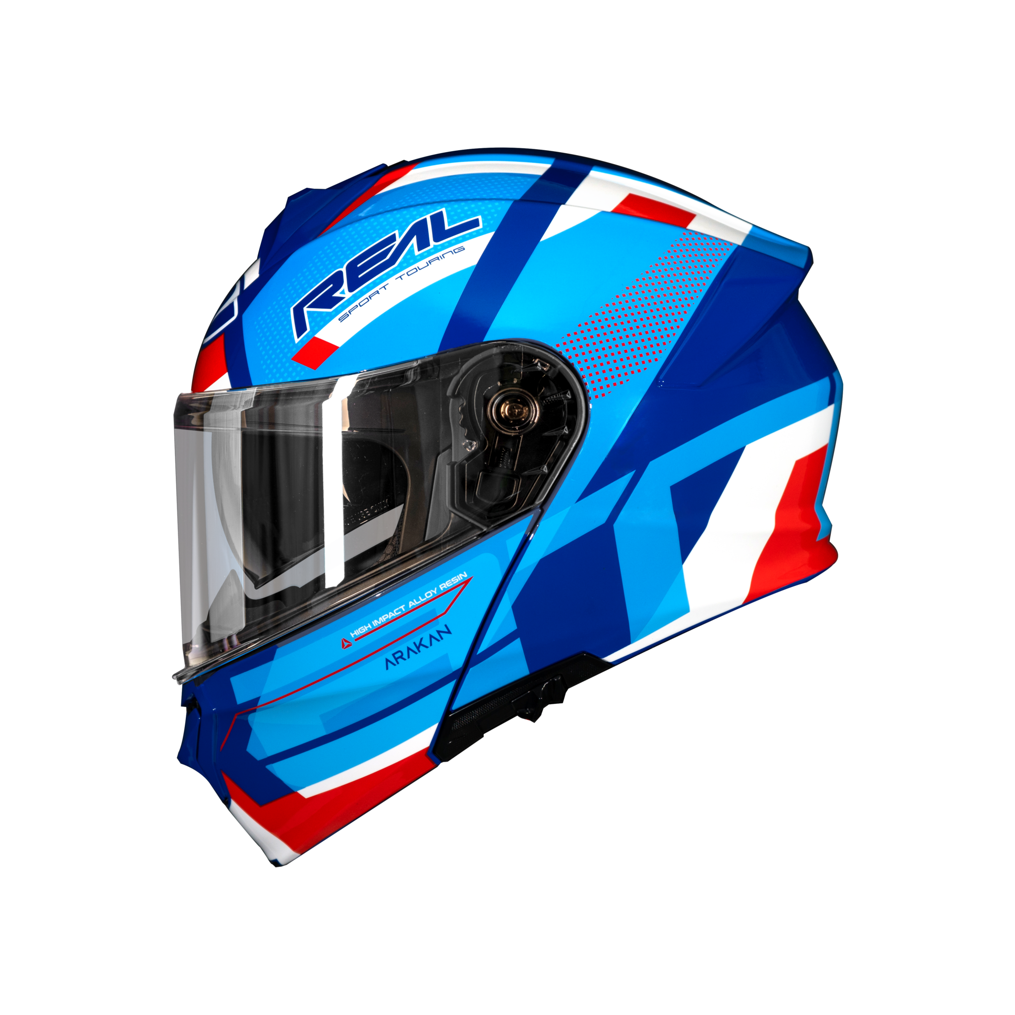 REAL ATLAS สีน้ำเงิน/แดง หมวกยกคาง - REALRIDER