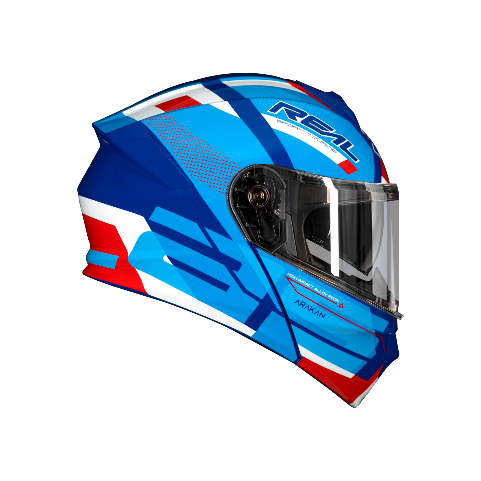 REAL ATLAS สีน้ำเงิน/แดง หมวกยกคาง - REALRIDER