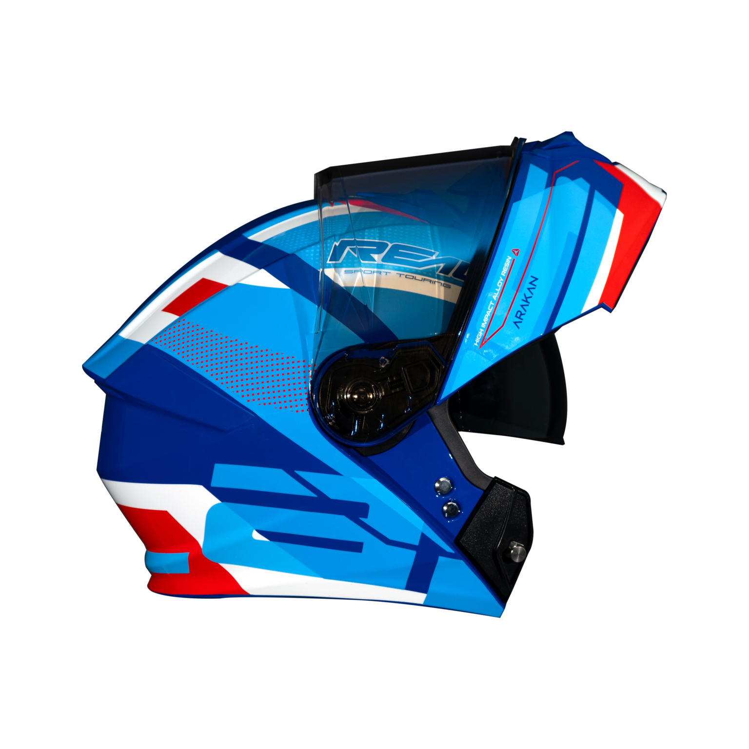 REAL ATLAS สีน้ำเงิน/แดง หมวกยกคาง - REALRIDER