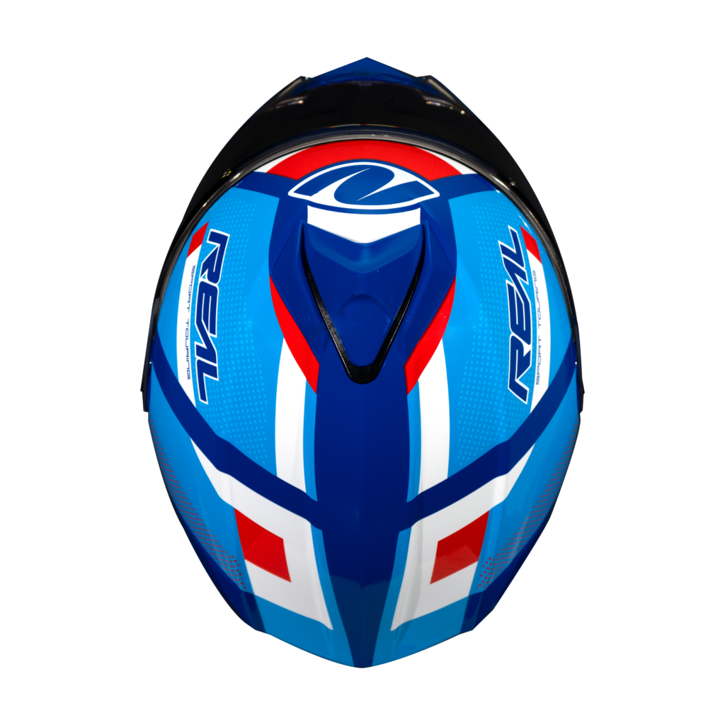 REAL ATLAS สีน้ำเงิน/แดง หมวกยกคาง - REALRIDER